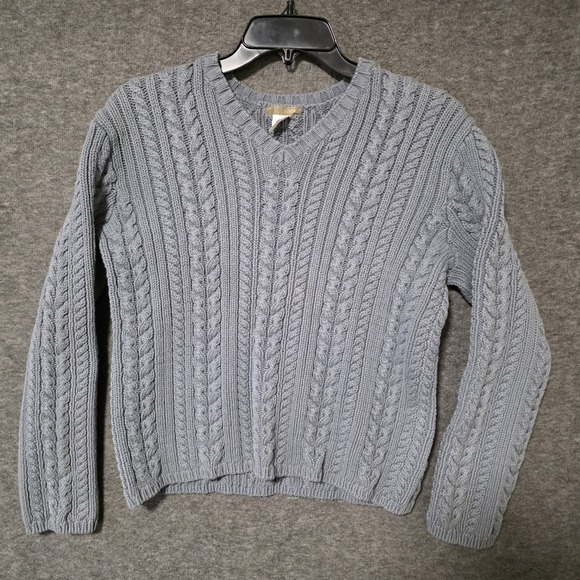 J. Crew Factory | Sweaters | J Crew Blue Large Cable Knit Chunky ...
